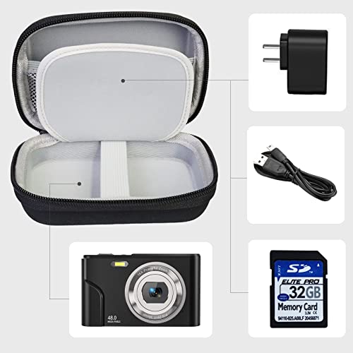 Sevenat Digital Camera Case Carrying & Protective Case Carrying Bag Compatible Digital Camera/for VAHOIALD/for IWEUKJLO/for Zostuic/for CAMKORY/for BEVLXNIV/for Kodak Pixpro, Black