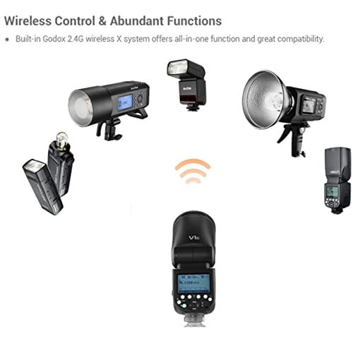 Godox V1 V1-C Flash for Canon Camera TTL Flash Speedlight 1/8000 HSS, 480 Full Power Flashes, 1.5s Recycle Time, 76Ws 2600mAh Li-ion Battery Round Head Flash Godox Flash Speedlite for Canon Cameras