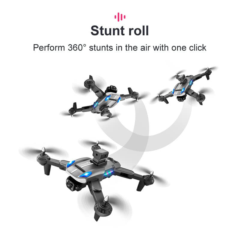 JTBBKing Drones with 4K Dual Camera for Adults Kids Beginners ,360° Intelligent Obstacle Avoidance,WiFi FPV Video,Optical Flow Positioning Remote Control ESC One Key Start Landing Foldable RC Quadcopter Girls Boys Toys kids Gifts,2 Batteries (Black)