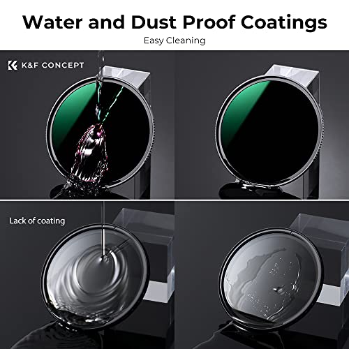 K&F Concept 49mm ND1000 (10-Stop Fixed Neutral Density Filter) ND Lens Filter, 28 Multi-Layer Coatings Waterproof Scratch Resistant Super Slim for Camera Lens (Nnao-X Series)