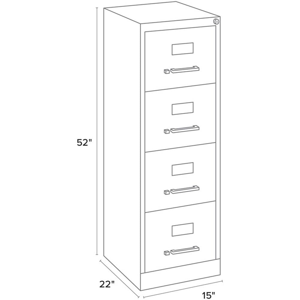 Scranton and Co 22" Deep 4 Drawer Letter File Cabinet in Putty, Fully Assembled