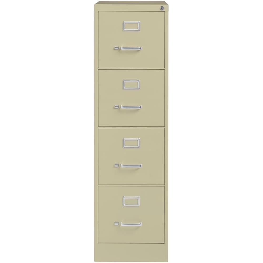 Scranton and Co 22" Deep 4 Drawer Letter File Cabinet in Putty, Fully Assembled