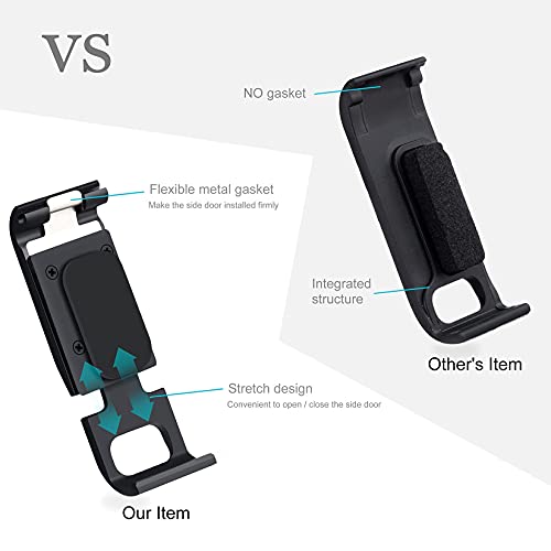YALLSAME Easy Charging Alloy Metal Replacement Side Door/Battery Cover Accessories for GoPro Hero 8 Black, Suitable for Vlog/Interviews/Continuous Recording, Repairing Camera is Also Fine