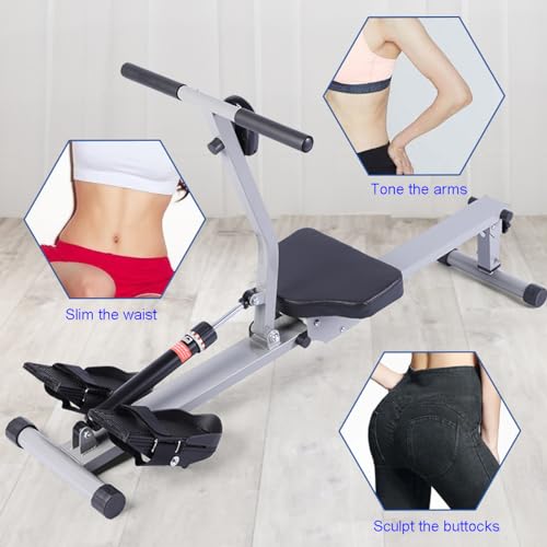 J Bryant Rowing Machine, 12 Levels of Resistance Adjustment Hydraulic Rowing Machine Home Compact Fitness Equipment, 300LBS Loading Capacity