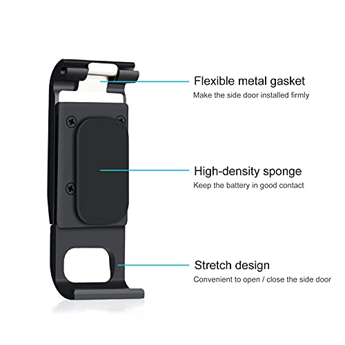 YALLSAME Easy Charging Alloy Metal Replacement Side Door/Battery Cover Accessories for GoPro Hero 8 Black, Suitable for Vlog/Interviews/Continuous Recording, Repairing Camera is Also Fine