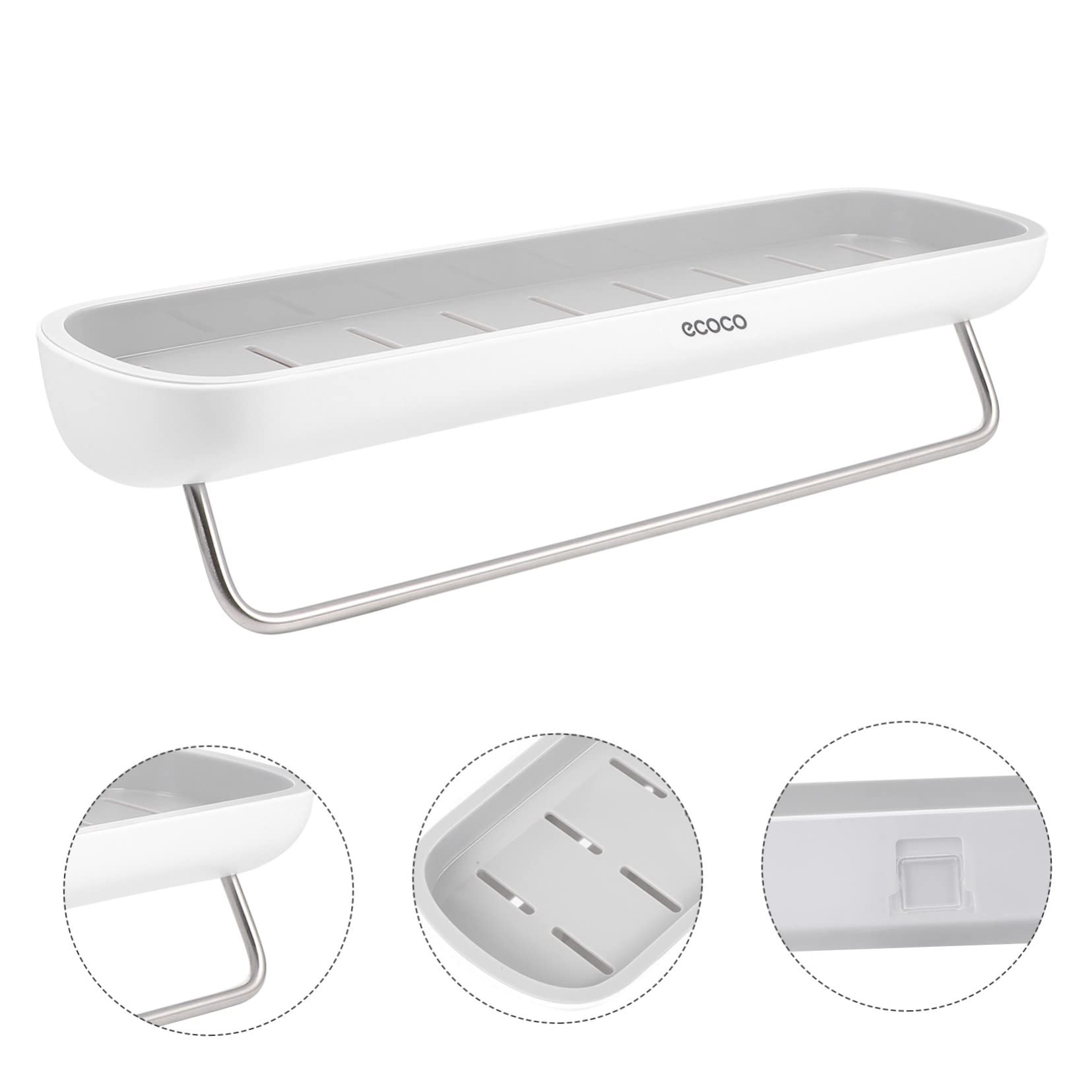 Yardenfun 1pc Bathroom Shelf Stainless Steel Towel Rail Kitchen Storage Baskets Bathroom Shower Bathroom Towel Racks Wall Towel Holder Wall Mounted Sundries Organizer Bracket Hanging