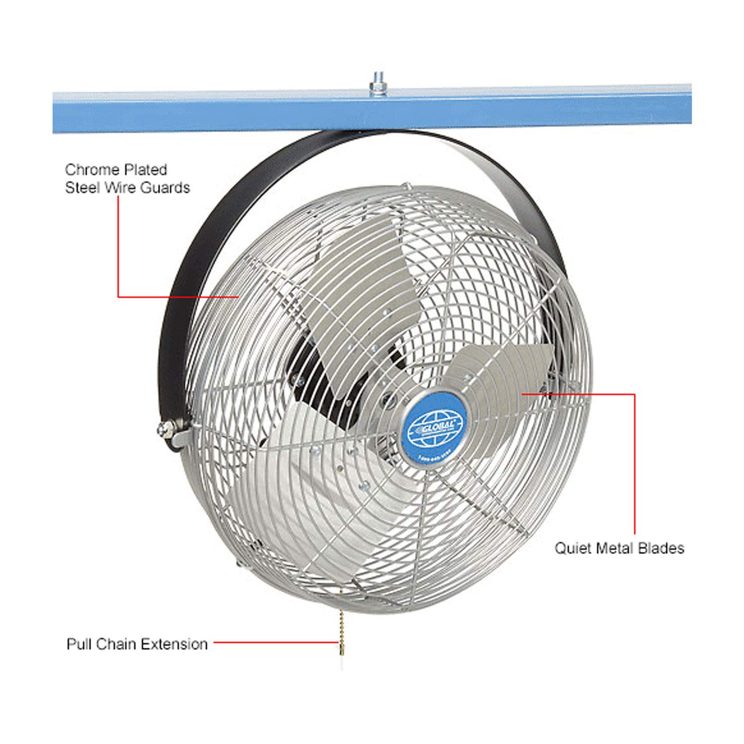 Global Industrial Workstation Fan, 12" Diameter