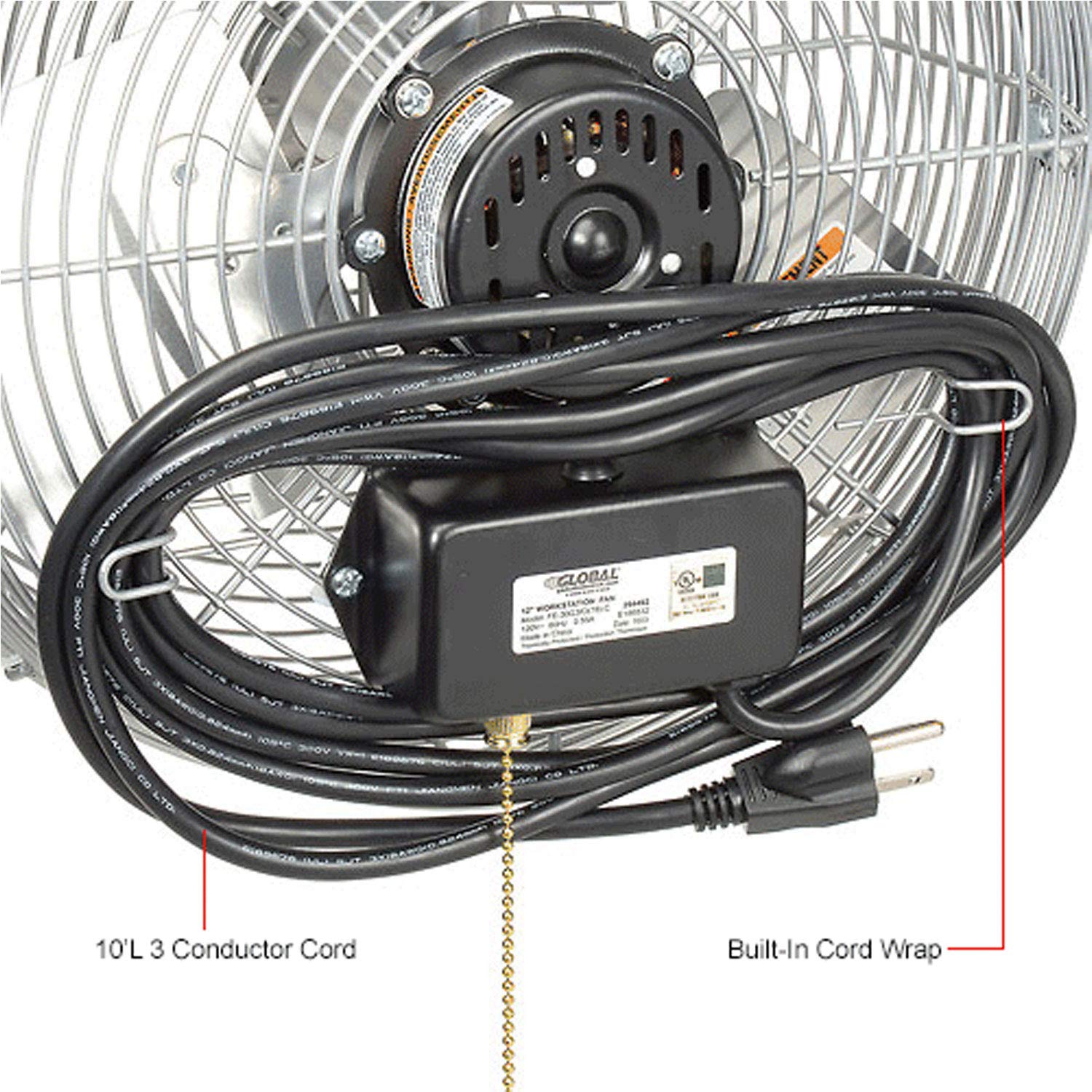 Global Industrial Workstation Fan, 12" Diameter