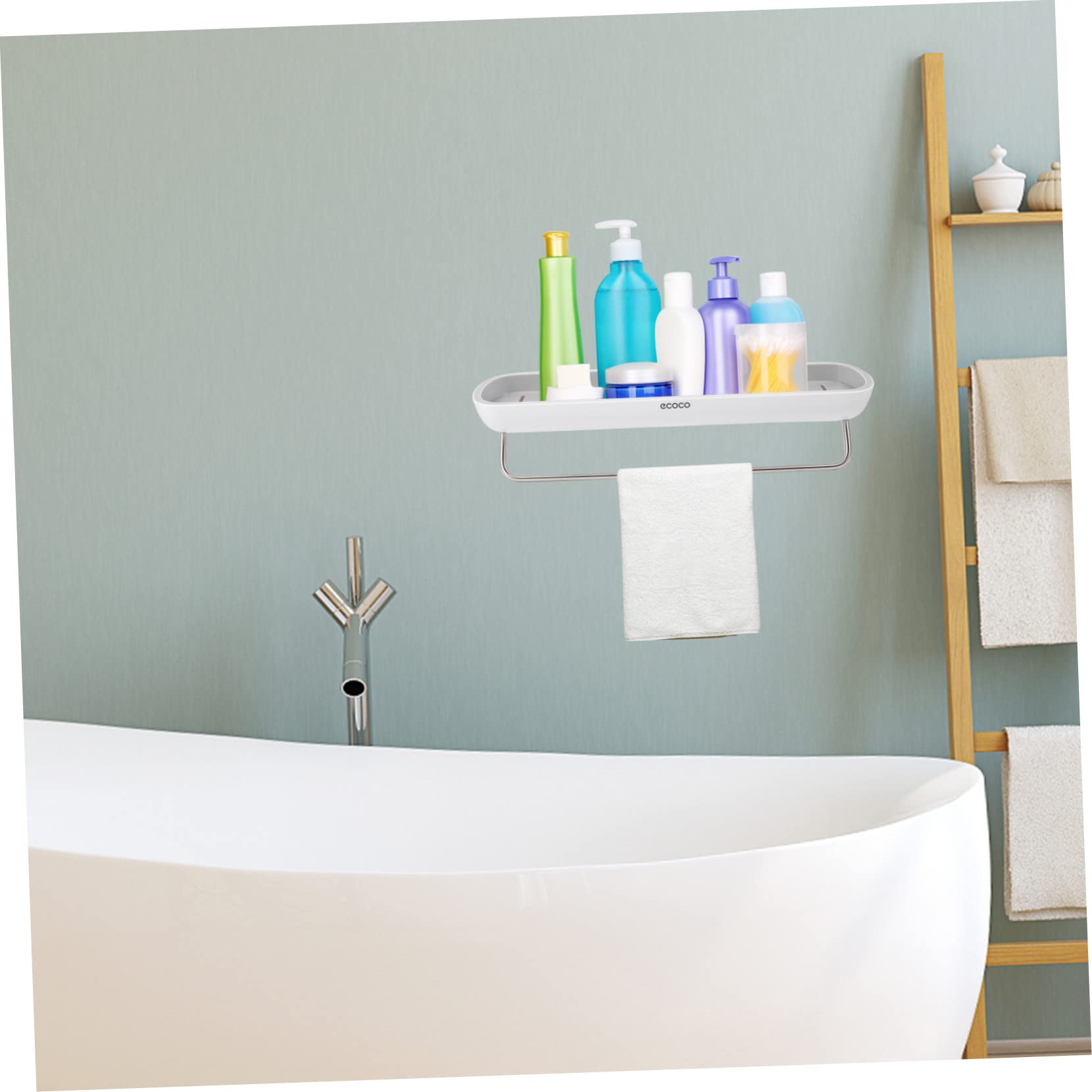 Yardenfun 1pc Bathroom Shelf Stainless Steel Towel Rail Kitchen Storage Baskets Bathroom Shower Bathroom Towel Racks Wall Towel Holder Wall Mounted Sundries Organizer Bracket Hanging