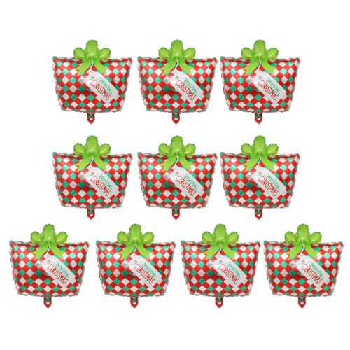 10 Piece Mini Foil Balloon Pack Christmas Balloons Great For NewYear Holiday Parties And Decor Christmas Decorations Foil Balloons Festive Party Mini Christmas Tree Hanging Ornament