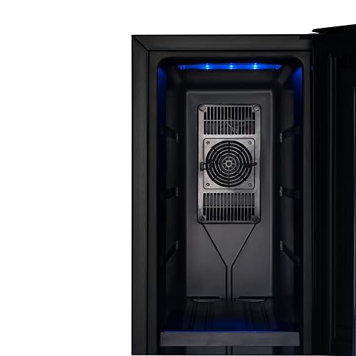 NewAir Shadow-T Series 18 Bottle Thermoelectric Wine Fridge, Dual Temperature Zones, Countertop Wine Refrigerator, Mirrored Compact Wine Cellar, Double-Layer Glass Door Cooler, Vibration-Free