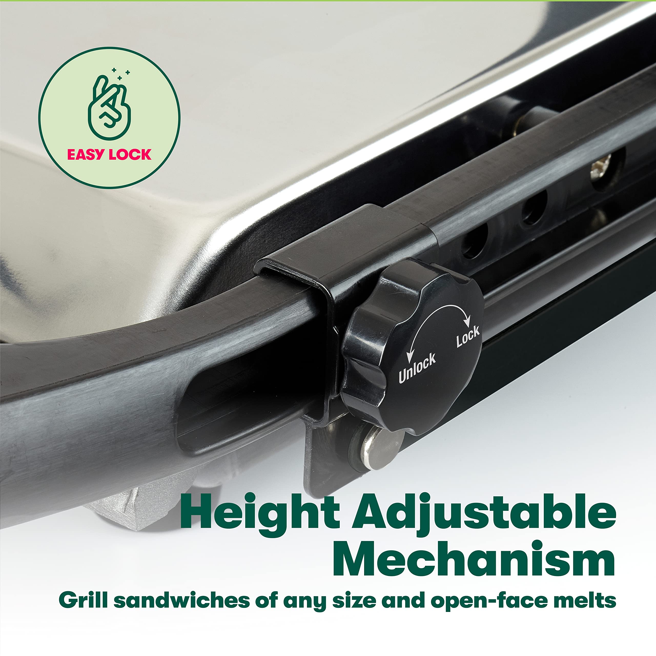 BELLA Electric Panini Press & Sandwich Grill, Polished Stainless Steel, Multifunction Space-Saving Panini Press & Contact Grill with Non-Stick Plates (13267)