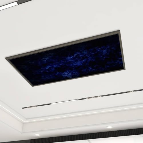 Decorative Fluorescent Light Covers for Ceiling Lights Dark blue black colored blank empty abstract backdrop spooky rustic Light Covers for Ceiling Lights Classroom Office Home Decor 4 x 2 ft
