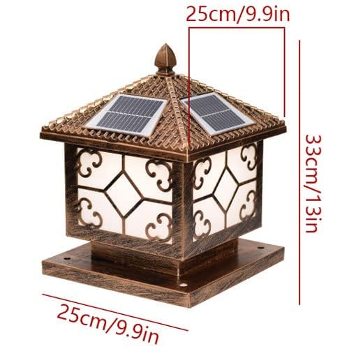 MODEBHD Traditional Gate Wall Outdoor Post Light, Decoration Garden Solar Light, Creative Landscape Column Head Lamp, Personality Patio Pillar Lamp, Waterproof Household Pillar Lantern