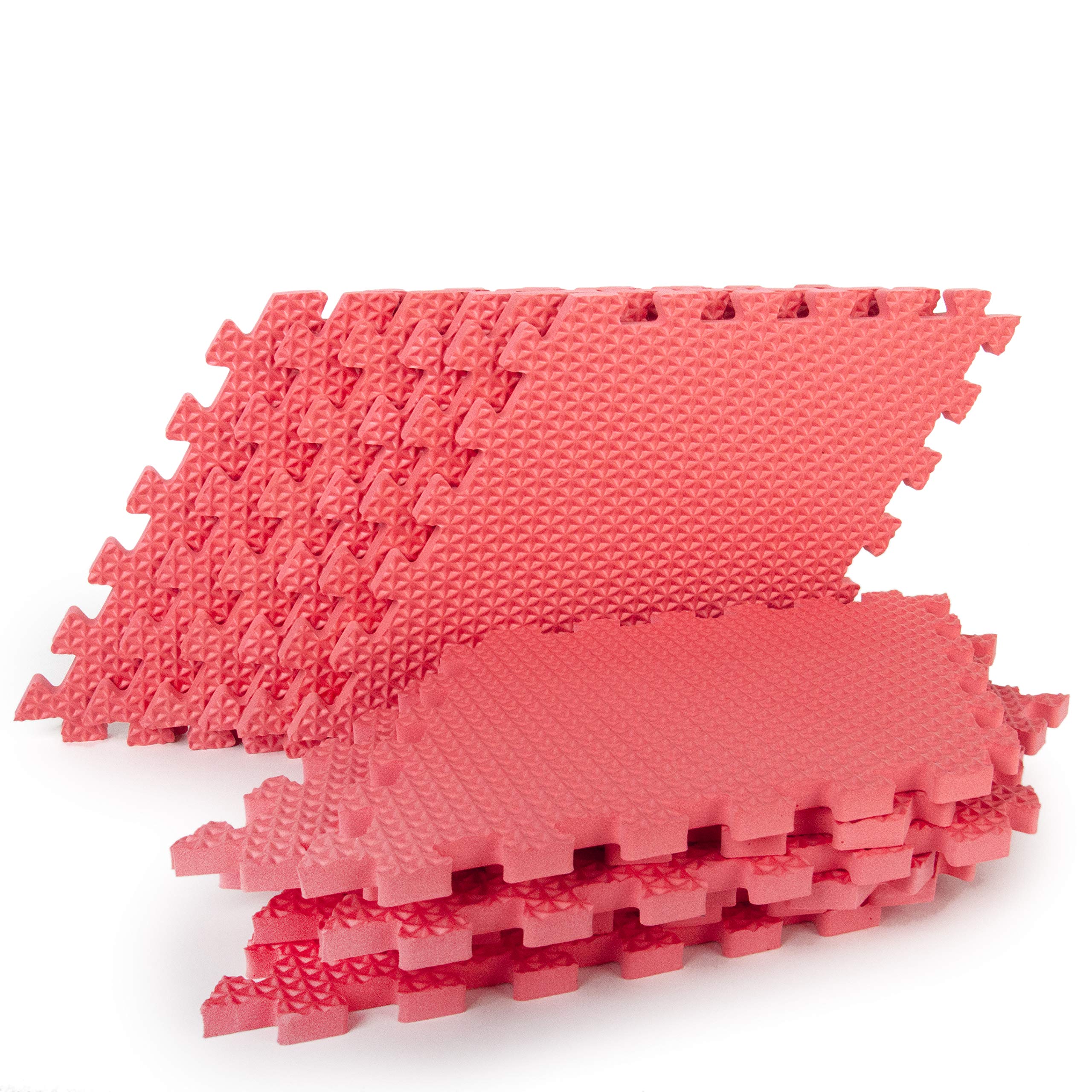 Tadpoles 12 Piece Rhombus Foam Play Mat Set, Red