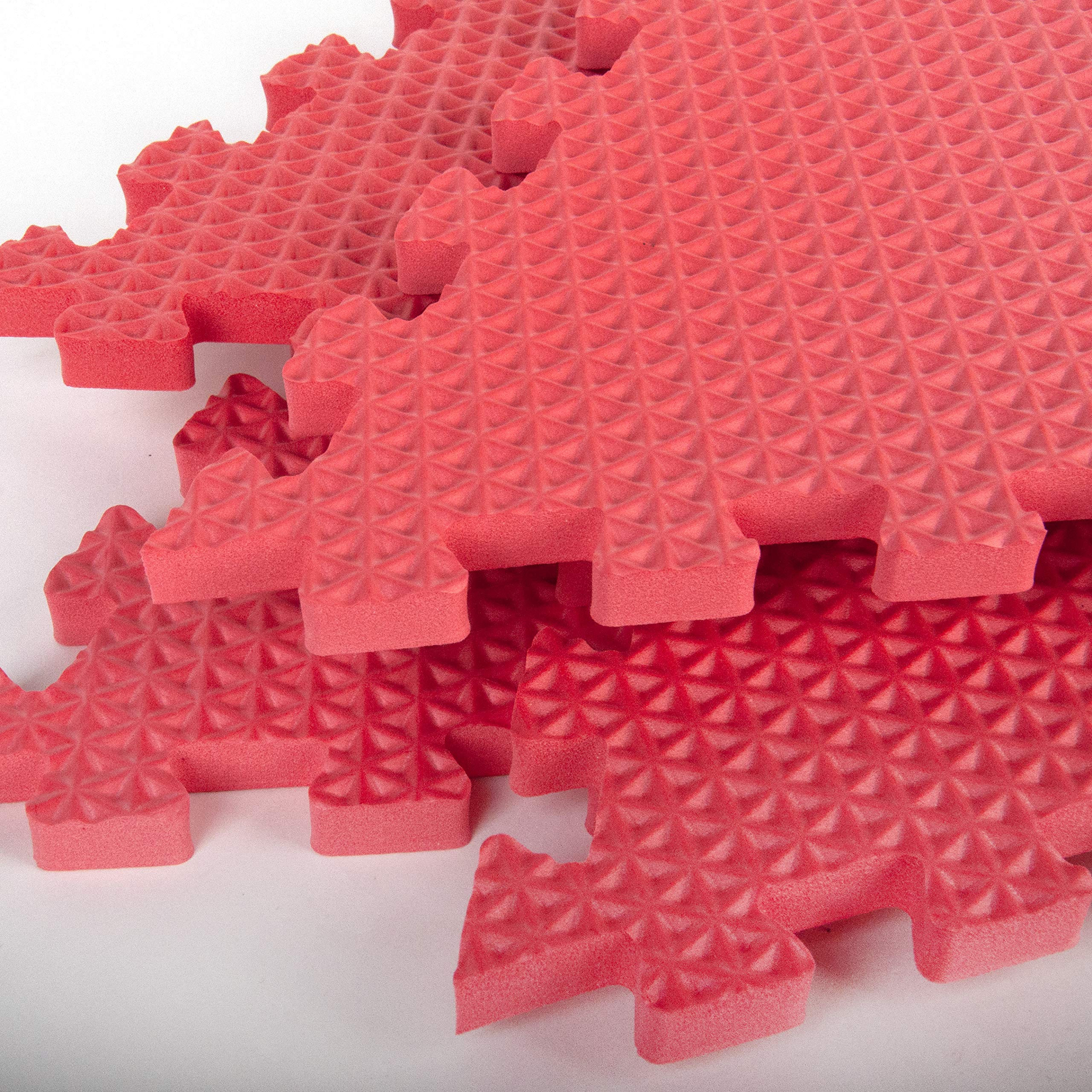 Tadpoles 12 Piece Rhombus Foam Play Mat Set, Red