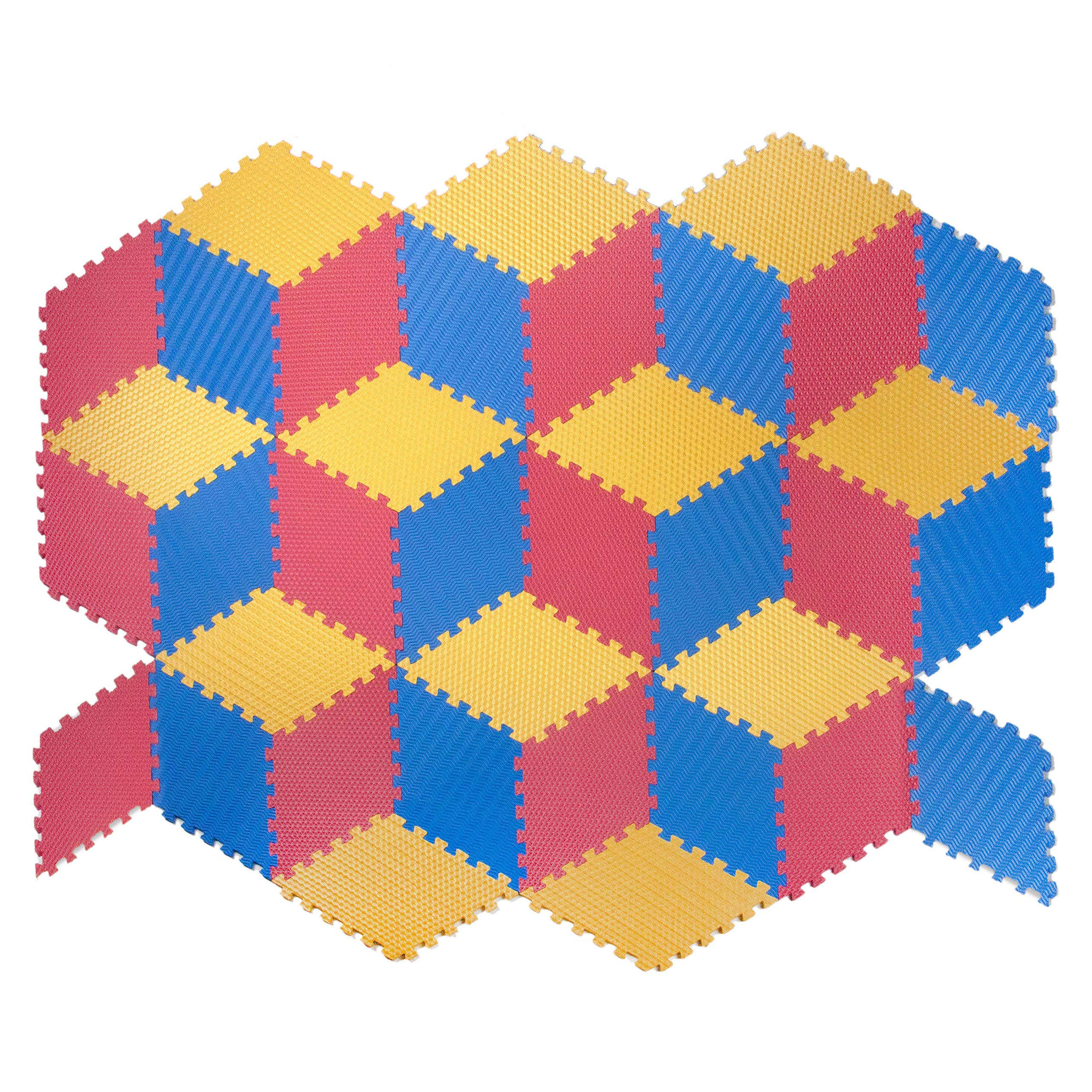 Tadpoles 12 Piece Rhombus Foam Play Mat Set, Red