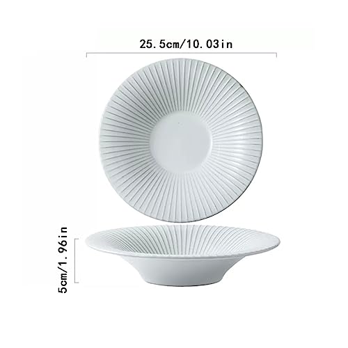 Salad Fruit Bowl Japanese-style Household Ramen Large Soup Bowl Deep Plate Ceramic Fruit Salad Bowl Dessert Bowl Tableware Ramen Bowl (Color : A, Size : Medium)