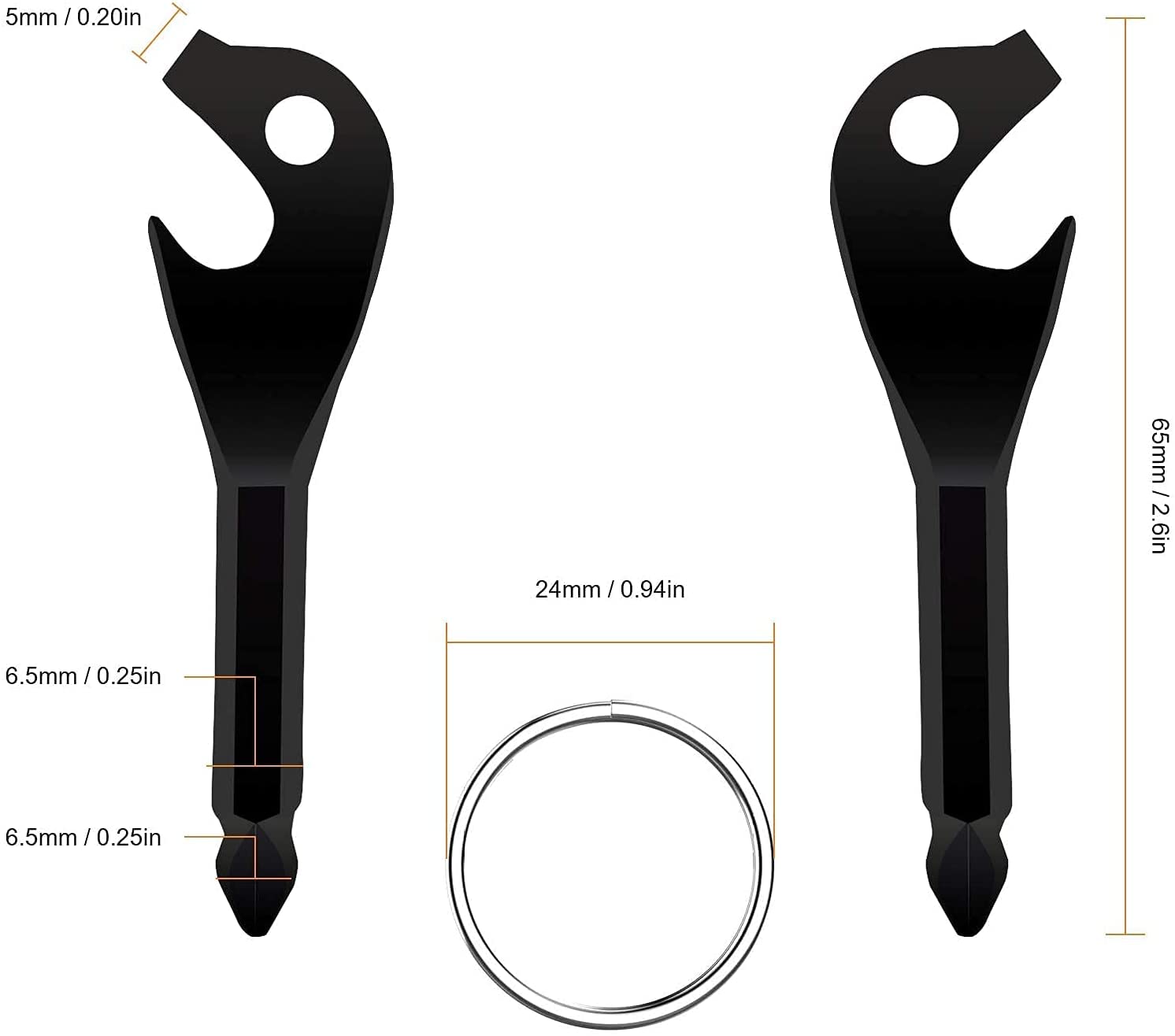 Portable Screwdriver Keychain, Nut Driver Repair Hand Tool Pocket Screwdrivers, Flathead and Phillips Key Screwdriver Tool Set, Christmas Best Stocking Stuffers Men Stocking Stuffer (4-in-1 black)
