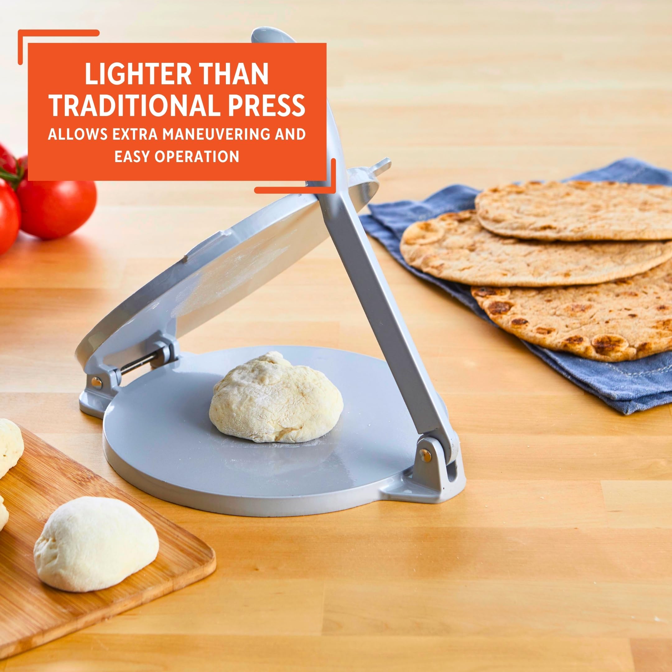 IMUSA USA 8-in. Aluminum Tortilla Press, 8 Inch, Silver