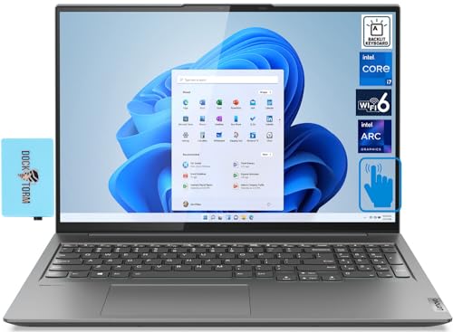 Lenovo Slim 7i Business Laptop 16.0" 120 Hz Touchscreen IPS WQXGA (Intel i7-12700H, Intel ARC A370M 4GB, 32GB LPDDR5, 1TB PCIe SSD, Backlit KYB, Thunderbolt 4, WiFi 6E, Win 11 Pro) w/Dockztorm Hub