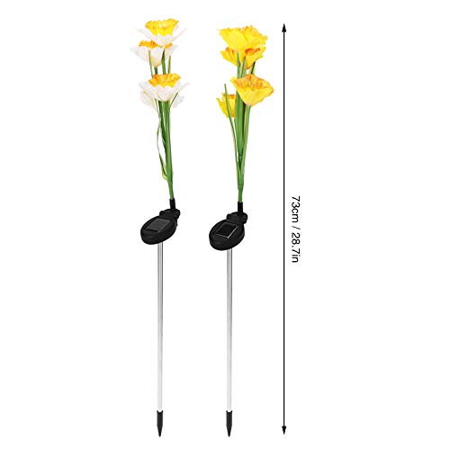 Solar Powered Flower Stake LED Light 4 Heads Outdoor Daffodil Garden Patio Gravestones Walkway Lights Waterproof Decorative Stakes Lamp