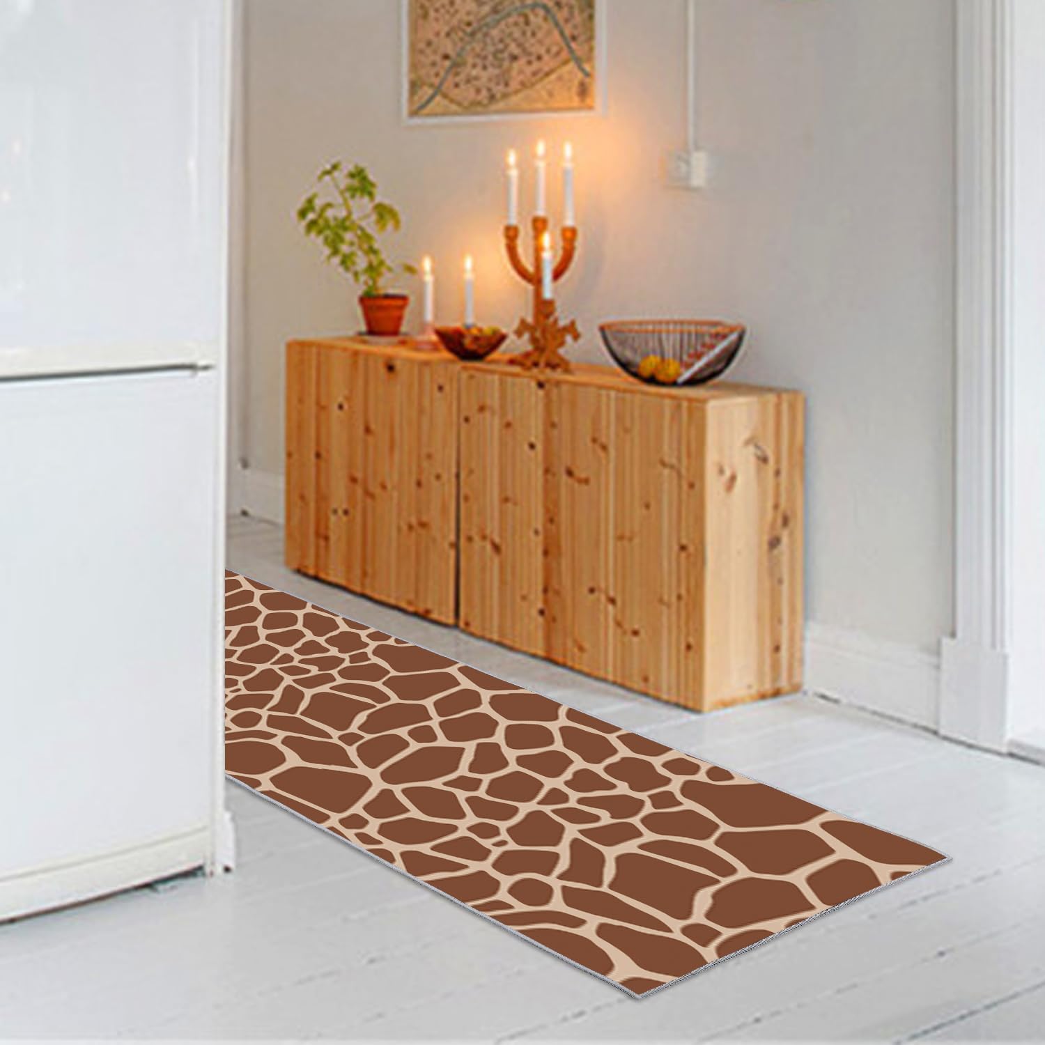 TUOJINRUIDA Stripe Patterned Indoor Runner Rug 2' x 12' 60 x 360 cm Non-Slip Washable Ideal for Hallway, Kitchen, Entryway, Living Room & Bedroom