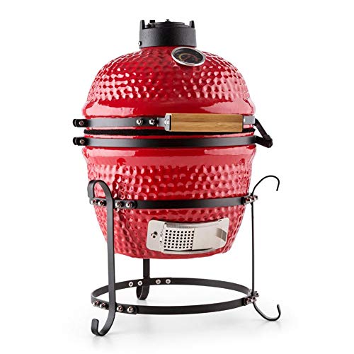 RJMOLU BBQ Grill, Ceramic Smoker Barbecue Grill, Portable Barbecue Grill for 3-5 Persons, Charcoal BBQ for Table Camping Outdoor Garden Grill BBQ Utensil