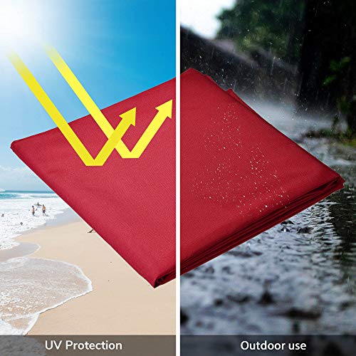 Yescom Outdoor Patio Umbrella Protective Cover Bag 180gsm Polyester Fabric fits 5' 6' 7' 8' 9' 10' Umb Garden Red