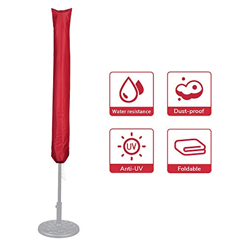 Yescom Outdoor Patio Umbrella Protective Cover Bag 180gsm Polyester Fabric fits 5' 6' 7' 8' 9' 10' Umb Garden Red