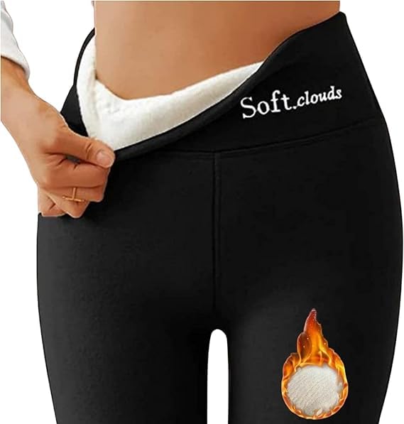 AMDBEL Soft Clouds Fleece Leggings for Women 2023 Casual Warm Winter Pants Slim Leggings Fleece Lined Thermal Leggings Tights,Fleece Lined Tights Women,Warm Leggings for Women Winter Pack