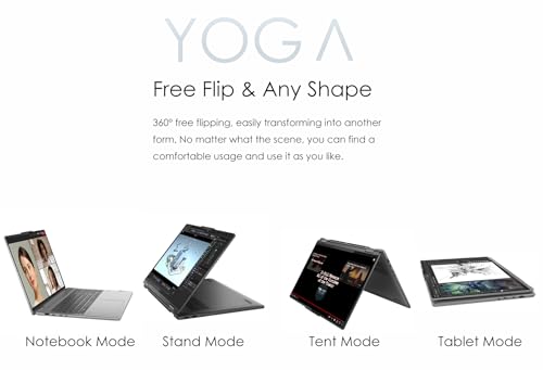 Lenovo Yoga 7i 2-in-1 14" 2.2K 16:10 300Nits Multitouch Slim Laptop - Intel Evo 10-Core i5-1335U - 2 x Thunderbolt 4 - Fingerprint Reader - Storm Grey Win11 Pro W/Cloth (8GB RAM | 1TB SSD)
