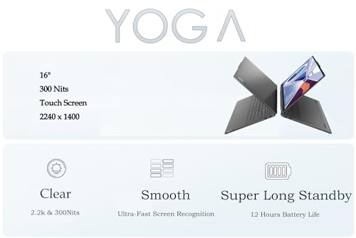 Lenovo Yoga 7i 2-in-1 14" 2.2K 16:10 300Nits Multitouch Slim Laptop - Intel Evo 10-Core i5-1335U - 2 x Thunderbolt 4 - Fingerprint Reader - Storm Grey Win11 Pro W/Cloth (8GB RAM | 1TB SSD)