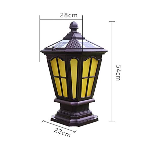 ZZBJ Solar Post Cap Lights, Outdoor Mains Die-cast Aluminum Outdoor Waterproof Courtyard Villa Garden Column Headlight