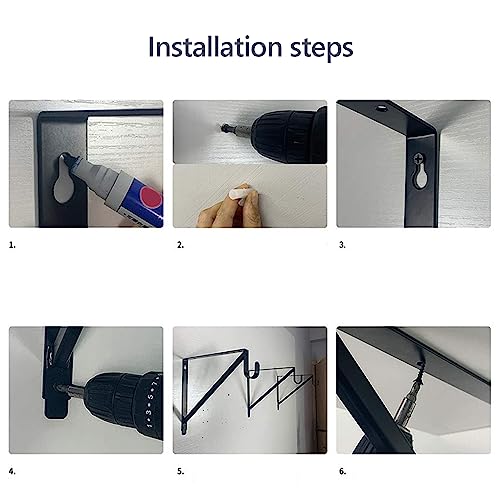 Libcflcc Tripod Shelf Storage Storage Rack Wall Storage Triangular Design Closet Rod Brackets Heavy Duty Holder Wardrobe Rod Organizer Black