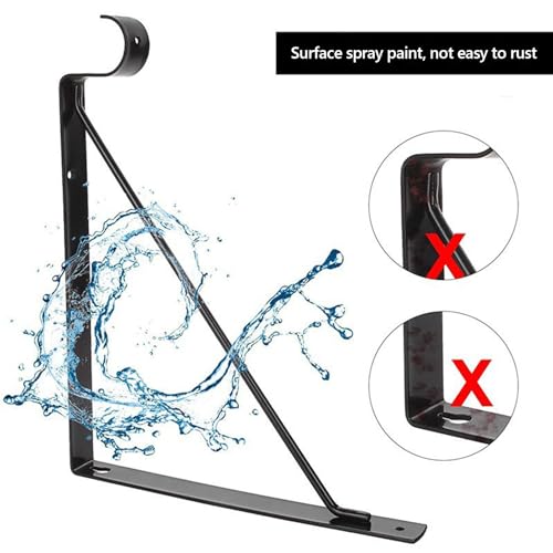 Libcflcc Tripod Shelf Storage Storage Rack Wall Storage Triangular Design Closet Rod Brackets Heavy Duty Holder Wardrobe Rod Organizer Black
