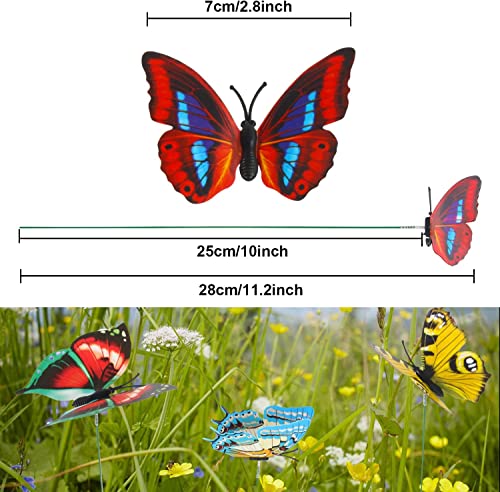 150 Pcs Butterfly Decoration Stakes Waterproof 3D Garden Butterfly Ornaments for Indoor/Outdoor Christmas Yard Decor