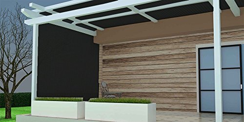 Shatex 90% Sun Shade Fabric for Pergola Cover Porch Vertical Screen, 8x15ft Black