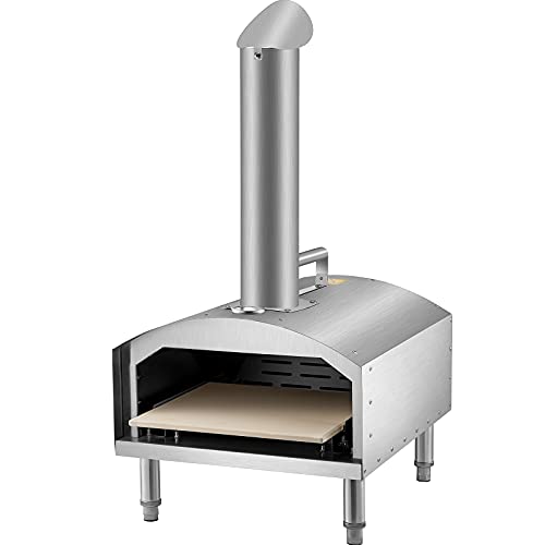 VEVOR Wood Fired Oven 12",Outdoor Pizza Oven with Foldable Legs,Stainless Steel Pizza Maker 932β Max Temperature,Wood Pellets Burning Pizza Oven with Accessories for Outside,Garden,Courtyard Cooking.