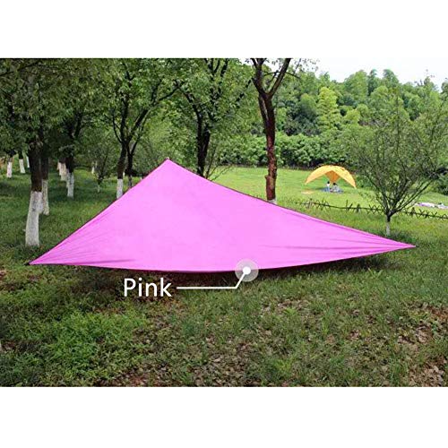 JYCAR Triangle Awning Shelter, Waterproof Sun Shade Sail Canopy, Durable Polyester Garden Shading Net with 3pcs 6.5FT Ropes, for Outdoor Patio Garden (Pink, 9.8 x 9.8 x 9.8 ft)