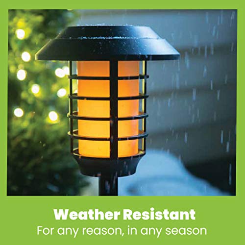 Bell + Howell Smart Solar XL Pathway Lights 2-in-1, Bright White & Flickering Flame Solar Torches Waterproof Outdoor Lighting Landscape Lights Dusk to Dawn Auto On/Off for Garden Patio Yard, 8 PACK