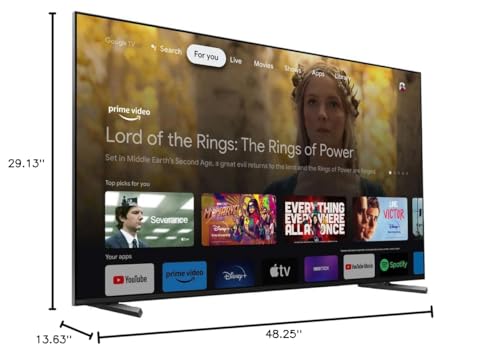Sony XR55X90L 55 inch 4K BRAVIA XR Full Array LED Smart Google TV with a 5S-PS8-US1 V-Series 8-Outlet Power w/Omniport USB (2023)(USED)