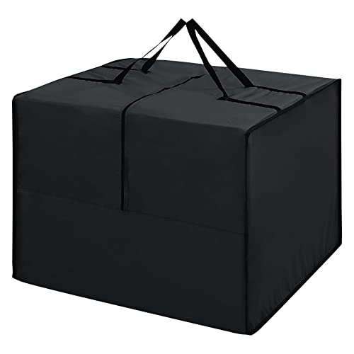 boyspringg Outdoor Cushion Storage Bag, 32''x32''x24'', Patio Cushion Storage Bag 420D Oxford Cloth Waterproof , Cushion Storage Bag for Patio Furniture, Cushion, Pillow etc.(Black)