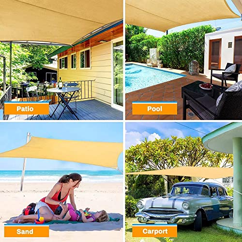 AFXOBO Garden Shade Sail Plant Greenhouse Knitted Yellow Covered Sunscreen Net 6.56x13.12 FT