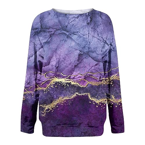 JJHAEVDY Christmas Women Fashion Sweatshirts Long Sleeve Clothes Button Up Color Blocking Tops Lightweight Pullover Zip Up Sweatshirt Women Tshirts(3-Dark Purple,3X-Large)
