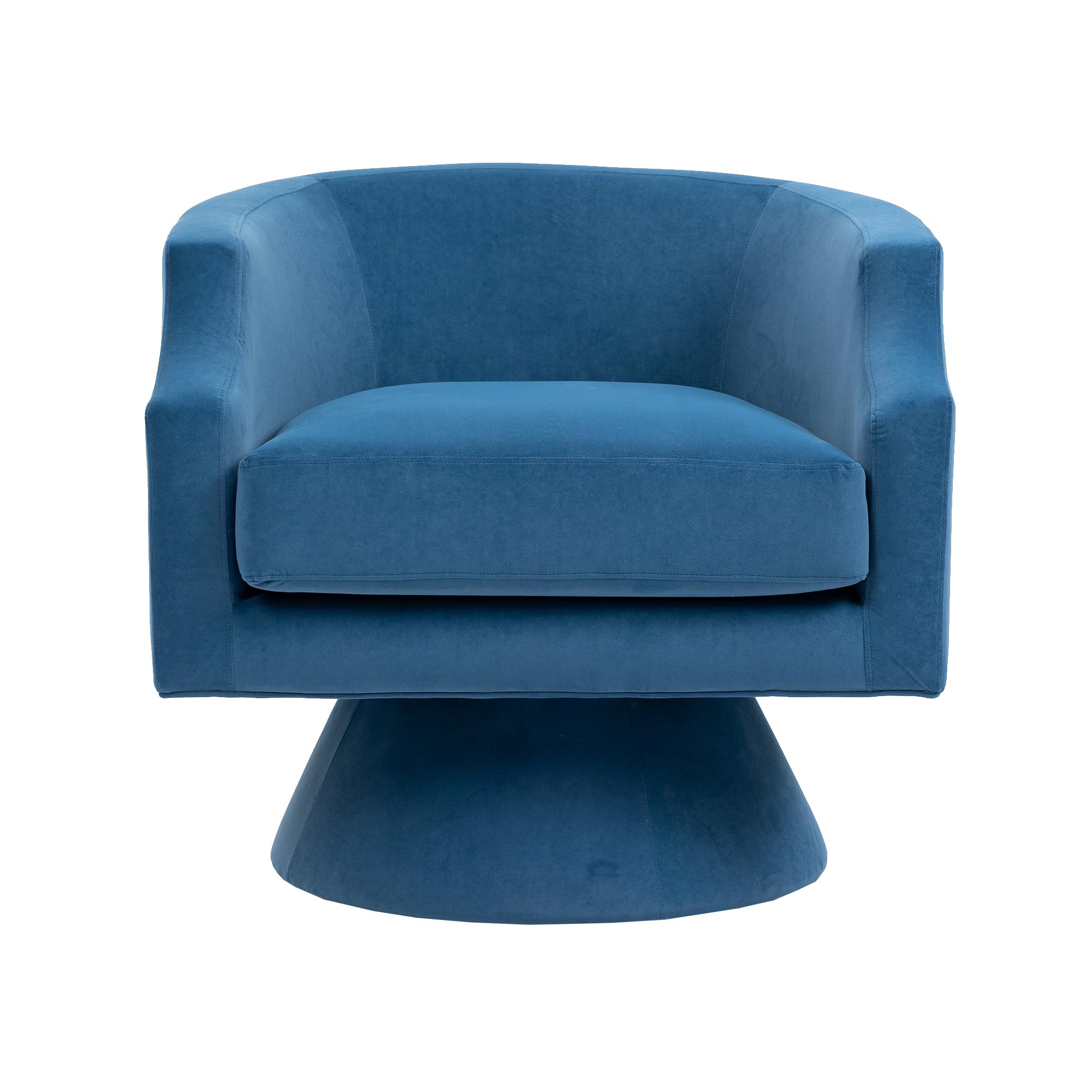 Warmiehomy Swivel Velvet Living Room Chairs Upholstered Accent Chair Round Barrel Arm Chair for Living Room Bedroom Lounge,Blue