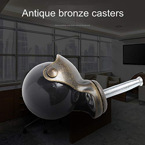 Caster Wheels, Antique Furniture Casters,Oil Rubbed Bronze,Silent,Insertion Rod Installation M8x38mm,for Sofa,Chair,Coffee Table,Retro Furniture (4 pcs) (Color : 5 Pcs)