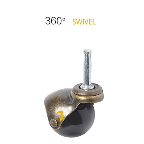Caster Wheels, Antique Furniture Casters,Oil Rubbed Bronze,Silent,Insertion Rod Installation M8x38mm,for Sofa,Chair,Coffee Table,Retro Furniture (4 pcs) (Color : 5 Pcs)