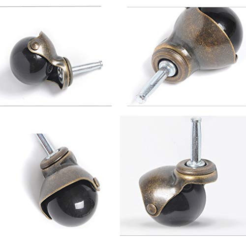 Caster Wheels, Antique Furniture Casters,Oil Rubbed Bronze,Silent,Insertion Rod Installation M8x38mm,for Sofa,Chair,Coffee Table,Retro Furniture (4 pcs) (Color : 5 Pcs)