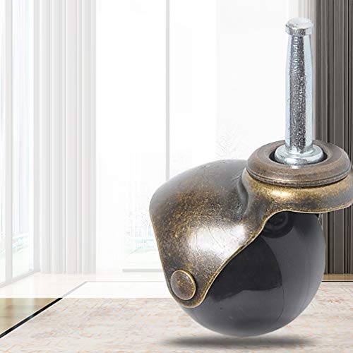 Caster Wheels, Antique Furniture Casters,Oil Rubbed Bronze,Silent,Insertion Rod Installation M8x38mm,for Sofa,Chair,Coffee Table,Retro Furniture (4 pcs) (Color : 5 Pcs)